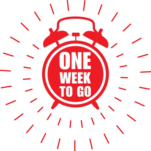 5 days to go red label Royalty Free Vector Image