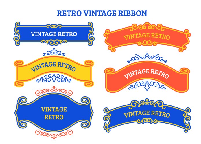 Vintage ribbon frames collection Royalty Free Vector Image