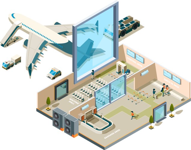 Airport terminal Royalty Free Vector Image - VectorStock