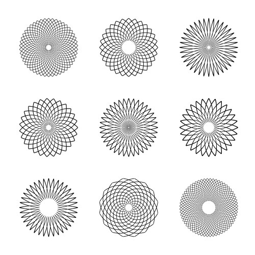 Radial circle elements Royalty Free Vector Image