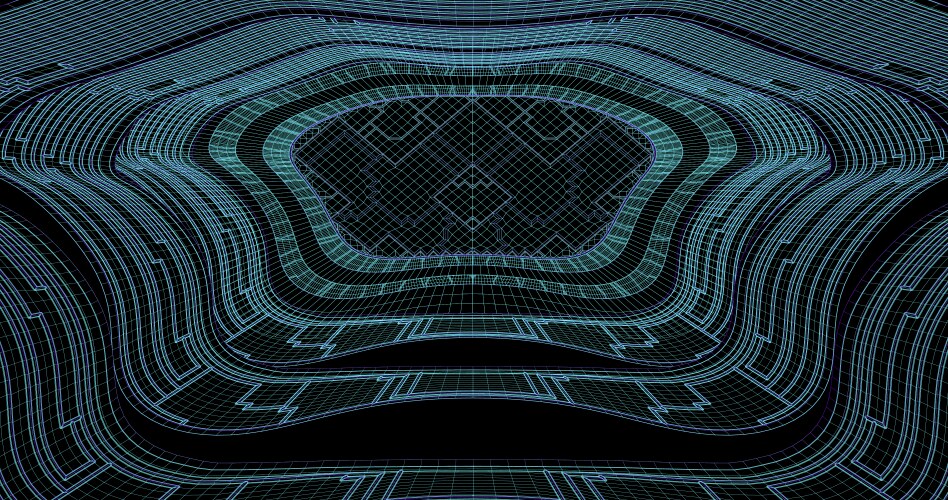Wire low poly frame of a futuristic corridor Vector Image