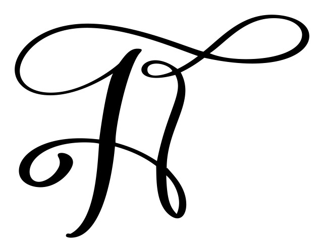 Hand drawn calligraphy capital letter h Royalty Free Vector