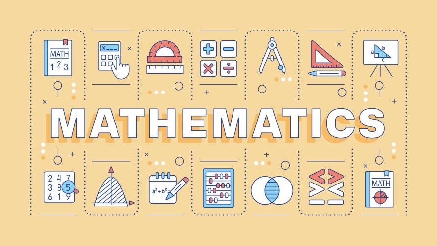 Mathematics word concepts banner presentation Vector Image