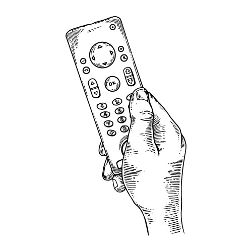 Tv remote control icon outline style Royalty Free Vector