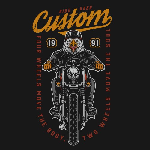 Biker riding adventure motorbike logo Royalty Free Vector