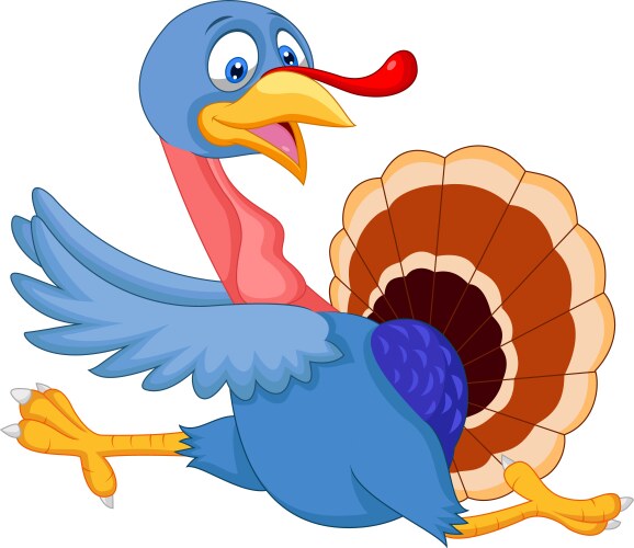 Cute blue bird cartoon Royalty Free Vector Image