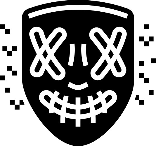 Hacker mask cyberpunk color icon Royalty Free Vector Image