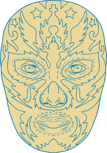 Wrestler luchador mask template wrestling suit Vector Image