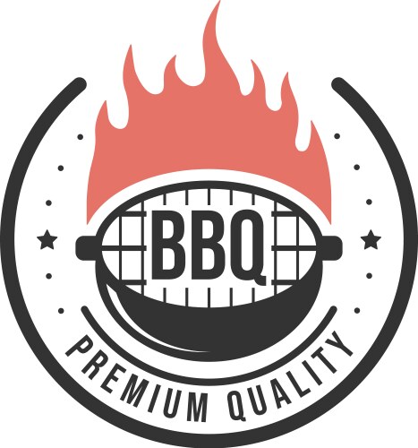 Barbecue and grill label badge logo emblem Vector Image