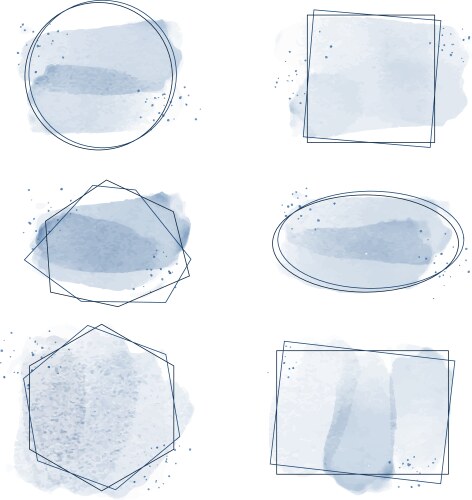 Blue colorful watercolor splash frame Royalty Free Vector