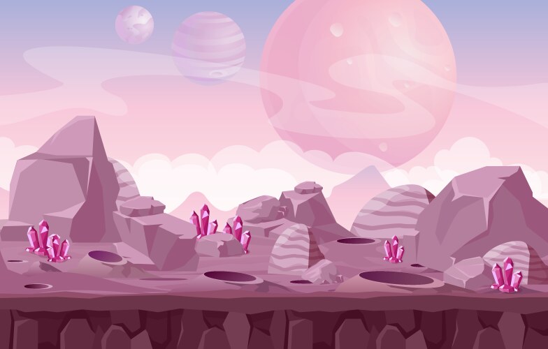Beautiful alien landscape Royalty Free Vector Image