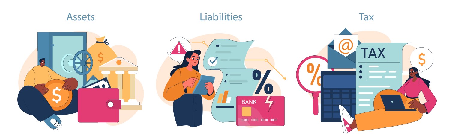 Financial literacy young female character Vector Image