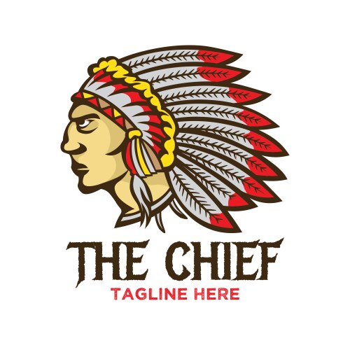 Chief Head Logo Indian Chief Vector Image Vector Download