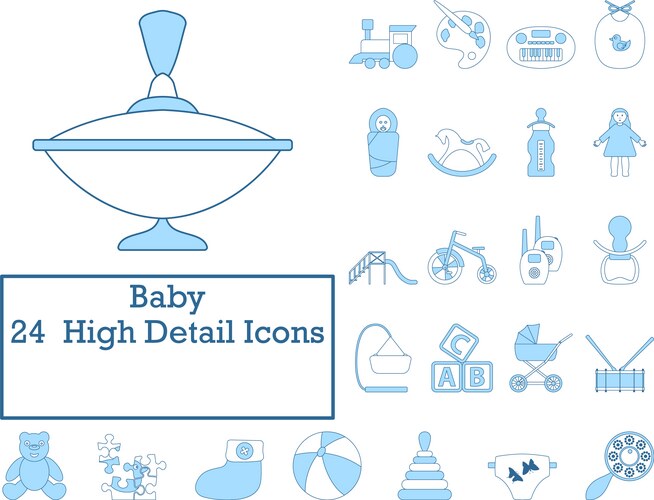 Baby care items - flat design style icons set Vector Image