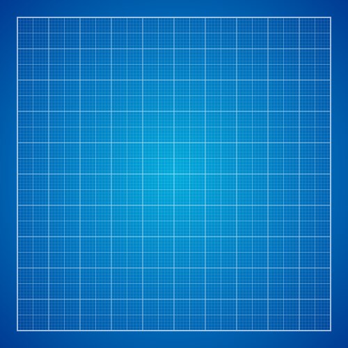 Blue square grid blueprint Royalty Free Vector Image