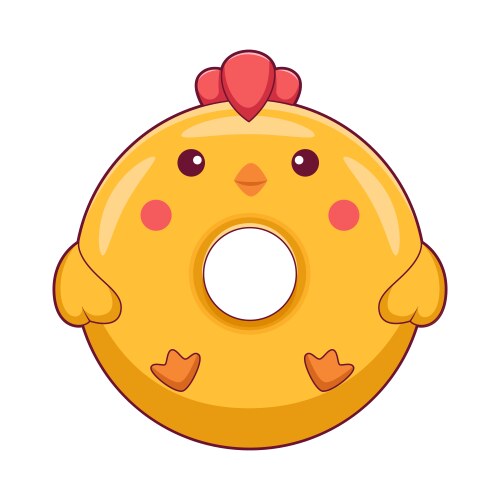 Cute donuts character design Royalty Free Vector Image