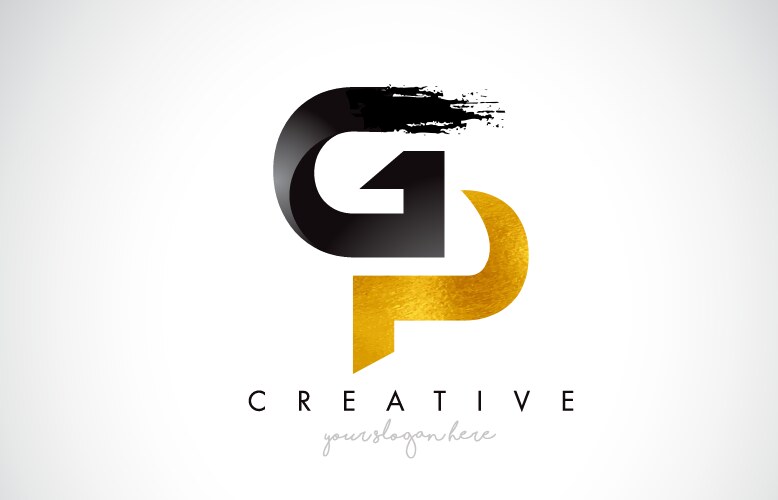 Hs letter design with brush stroke and modern 3d Vector Image