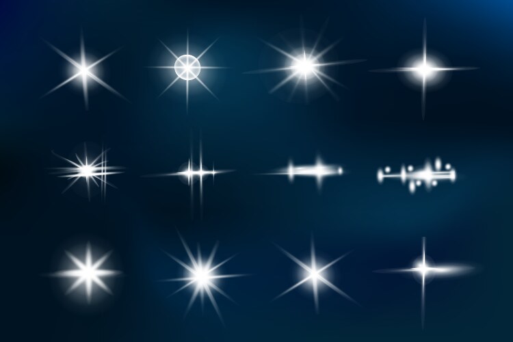 Different light effect elements bright lights Vector Image