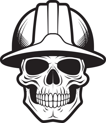 Scaffold skull sentry worker emblem design Vector Image