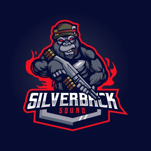 Monkey gorilla esport gaming mascot logo template Vector Image