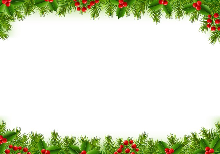 Winter holiday background border with christmas Vector Image