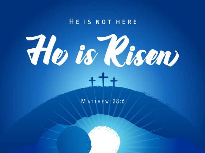 He is risen christian easter theme background Vector Image