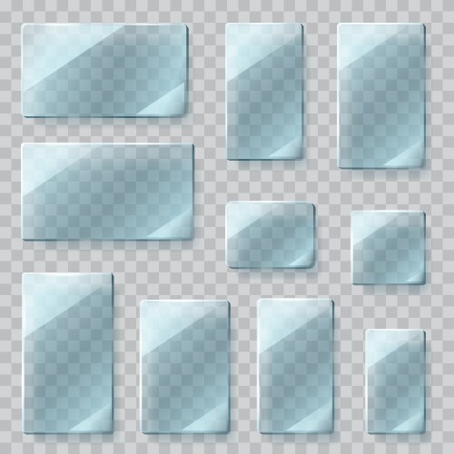 Glass plate on transparent and light realistic Vector Image
