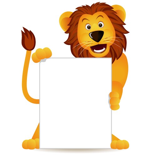 Cute lion poster card for kids Royalty Free Vector Image