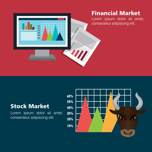 Financial analysis investment strategy business Vector Image