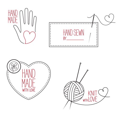 Handmade logos Royalty Free Vector Image - VectorStock