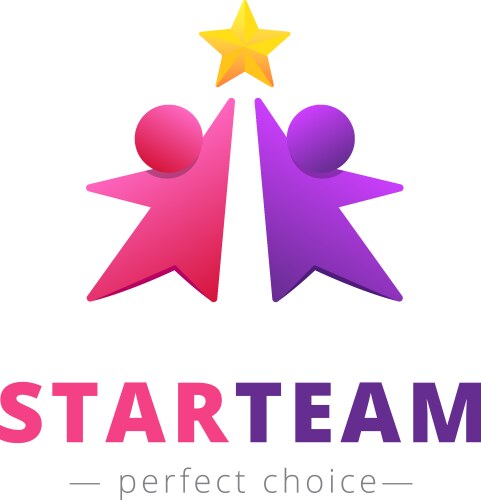 Logo with cartoon star Royalty Free Vector Image