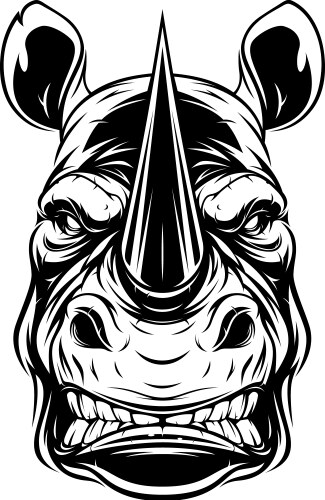 Ferocious rhinoceros head Royalty Free Vector Image