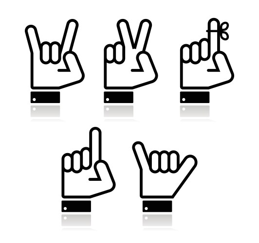 Hand signals Royalty Free Vector Image - VectorStock