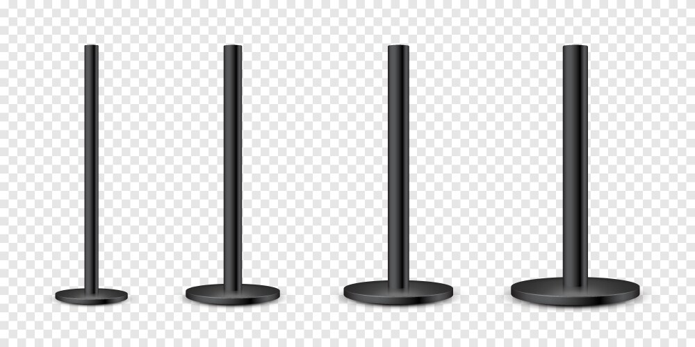Realistic detailed 3d metal pole pillars set Vector Image