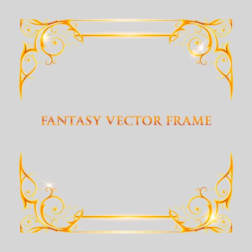 Gold fantasy frame Royalty Free Vector Image - VectorStock