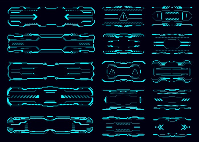 Hud futuristic info boxes and interface borders Vector Image