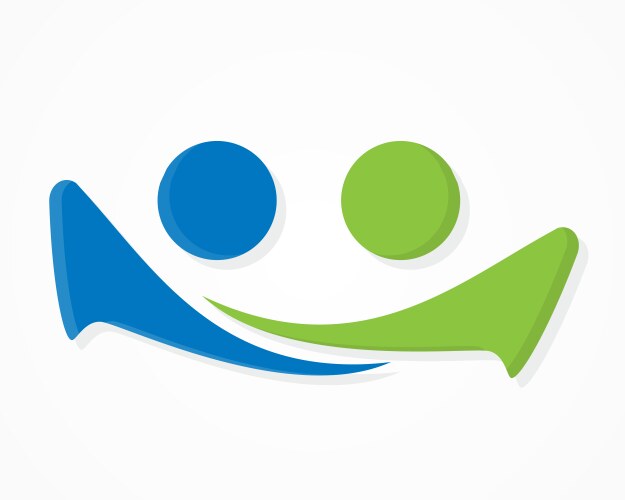 Happy business friends logo Royalty Free Vector Image