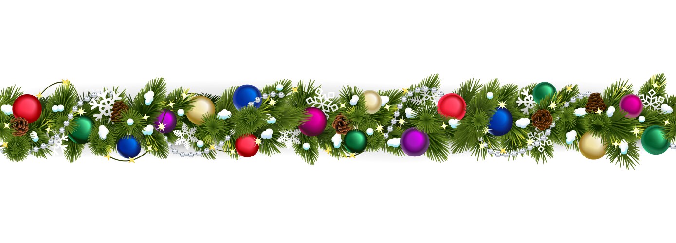 Christmas border set with garland Royalty Free Vector Image