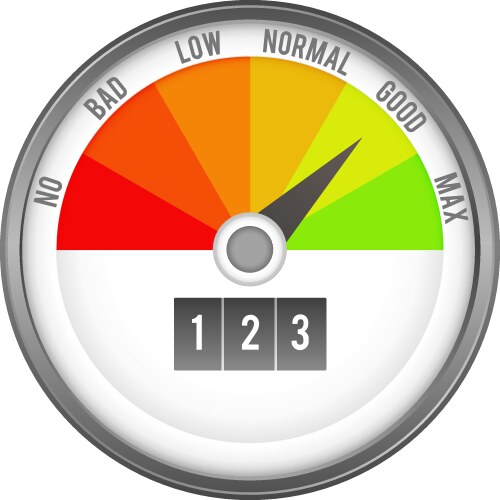 Score indicator control panel element round gauge Vector Image