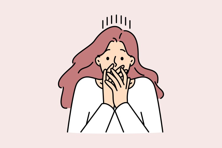 Surprised Omg Shocked Woman Royalty Free Vector Image