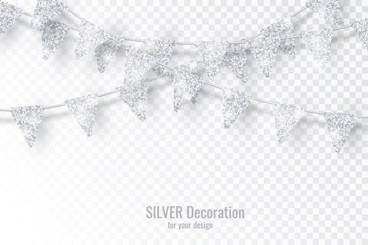 Falling in lines silver glitter confetti Vector Image