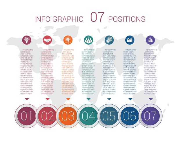 Diagram info graphics template 10 positions Vector Image