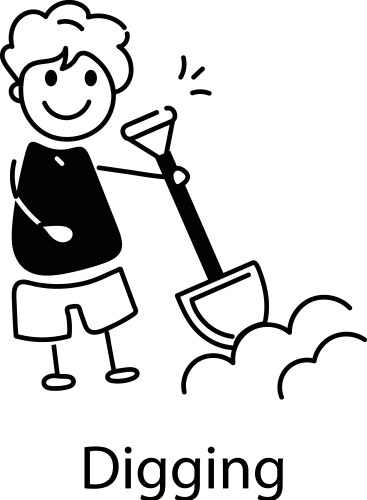 Digging shovel Royalty Free Vector Image - VectorStock