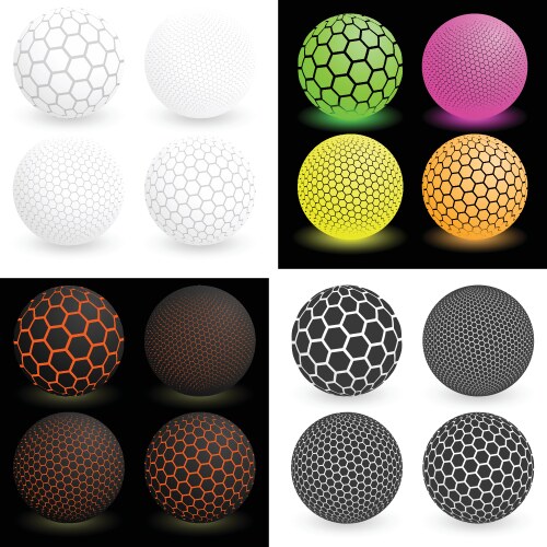 Collection of halftone sphere logo template Vector Image