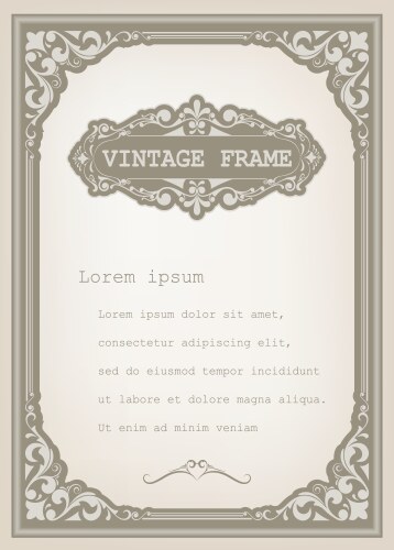 Menu border frame Royalty Free Vector Image - VectorStock