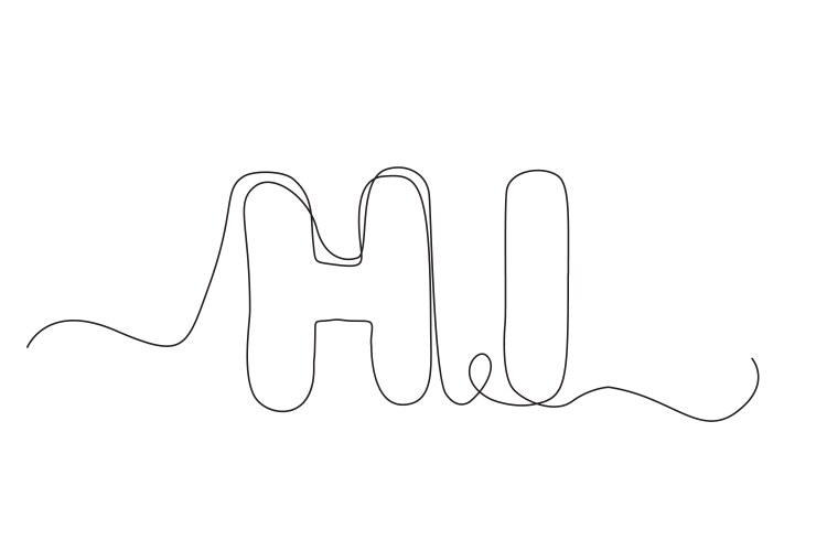 Continuous line hola icon monoline greeting Vector Image