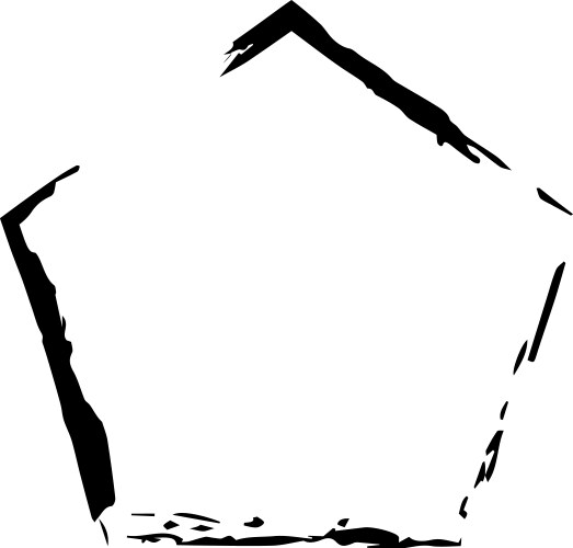 Pentagon grunge texture element frame border Vector Image