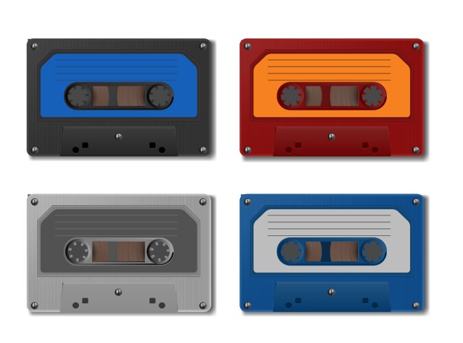 Retro music player icon set Royalty Free Vector Image