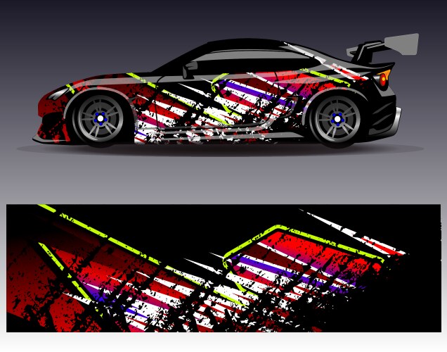 Car wrap design graphic abstract stripe racing Vector Image