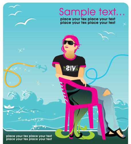 Girl Sit on Chair Vector Images (over 13,000)